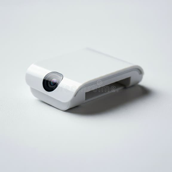 A White, Compact, Rectangular Security Camera with Rounded Edges. the ...