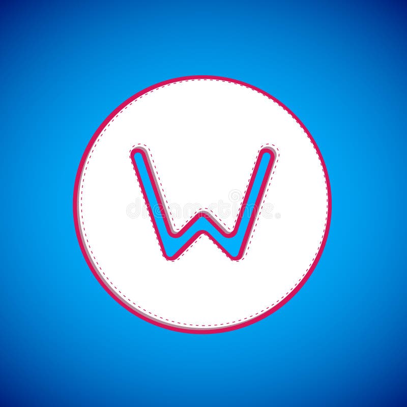 White Compass North Icon Isolated on Blue Background. Windrose ...