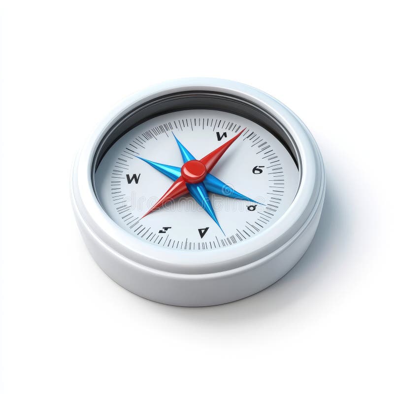 Modern White Compass Showing North, South, East and West Directions ...