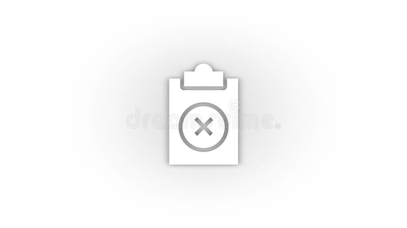 White Completed Task Icon with Shadow Isolated on White Background ...