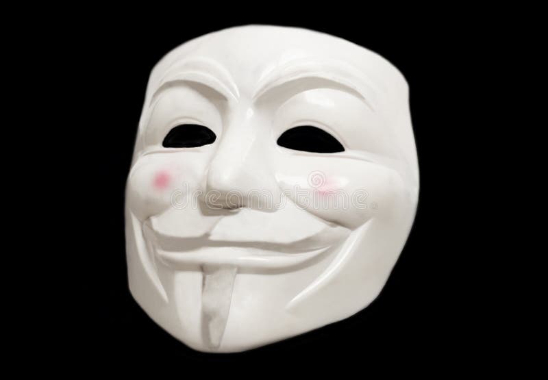 The Hacker in a Mask Hacks the Computer System. Zeros and Ones are ...