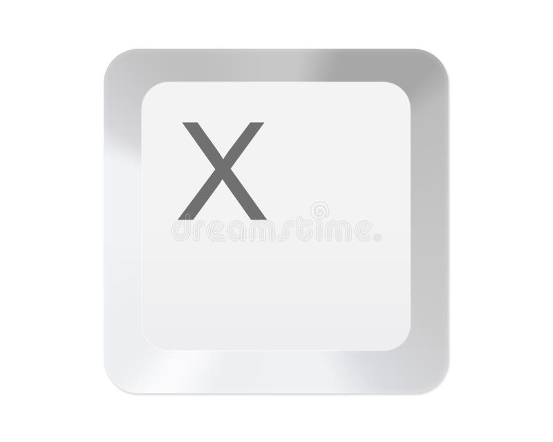 White Computer Key with Letter Stock Illustration - Illustration of ...