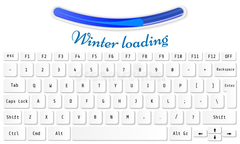 White Computer Keyboard Button Layout Template with Letters for Stock ...