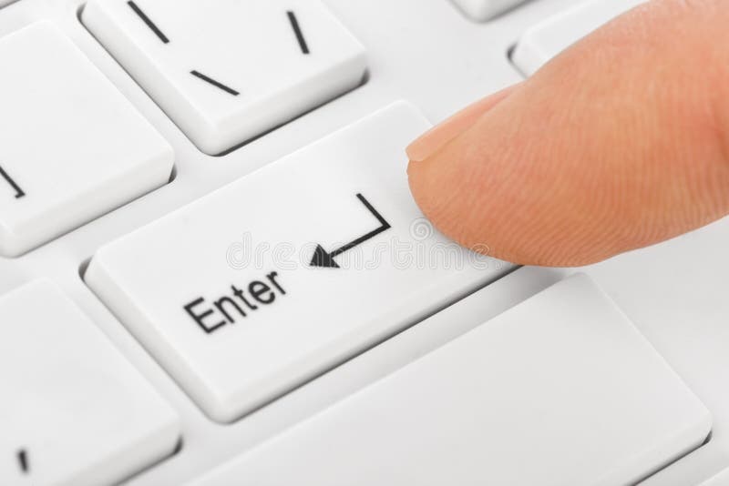 White Computer Keyboard and Hand Stock Image - Image of connection ...