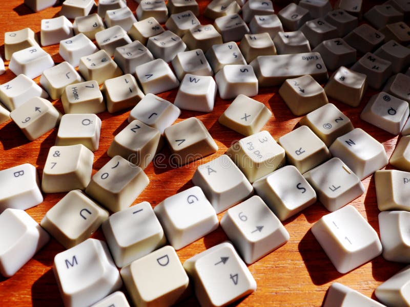 White Computer Keyboard Keys Close-up Under the Bright Sunlight with ...