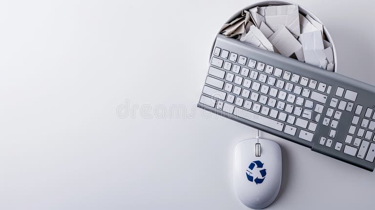 A Recycling-Themed Computer Keyboard and Mouse Stock Image - Image of ...