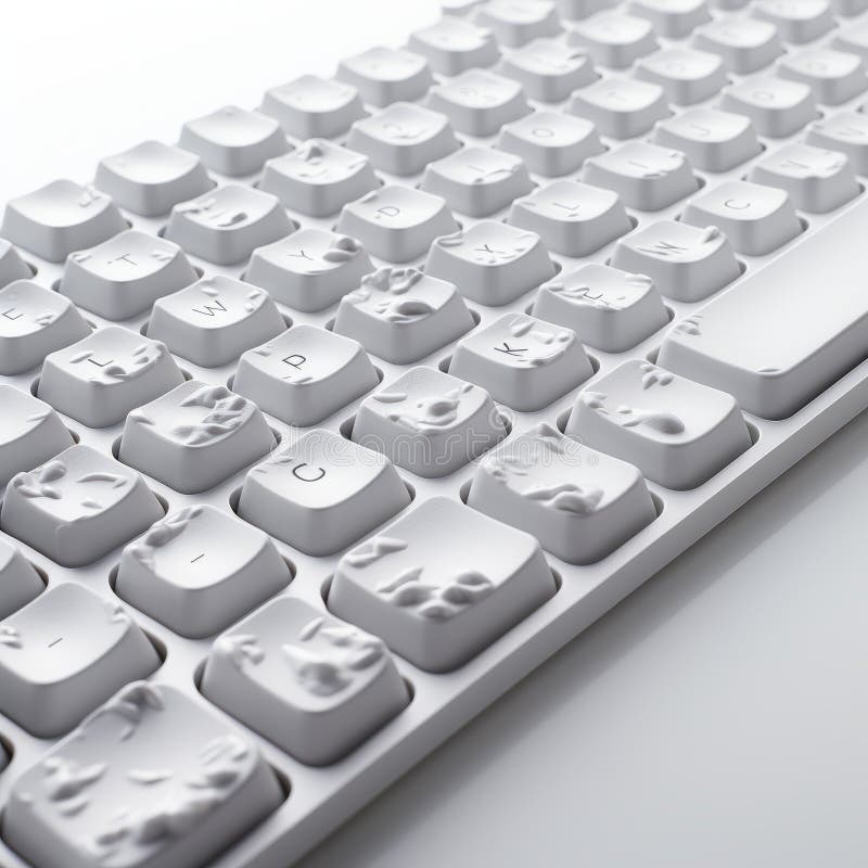 Emotive Figural Distortions: White Computer Keyboard with Hyper ...