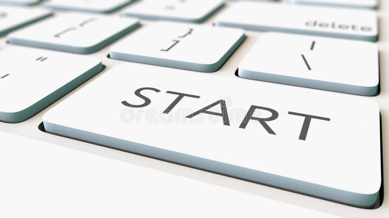 Keyboard with start button stock illustration. Illustration of activate ...
