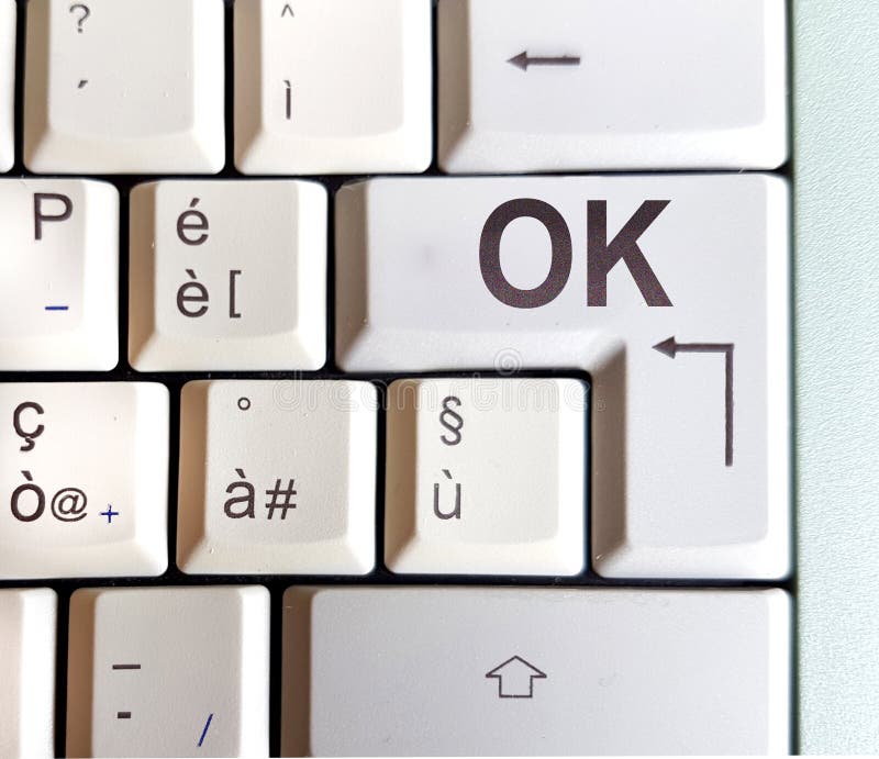 Keyboard with Key with the Answer Written: Ok Stock Image - Image of ...