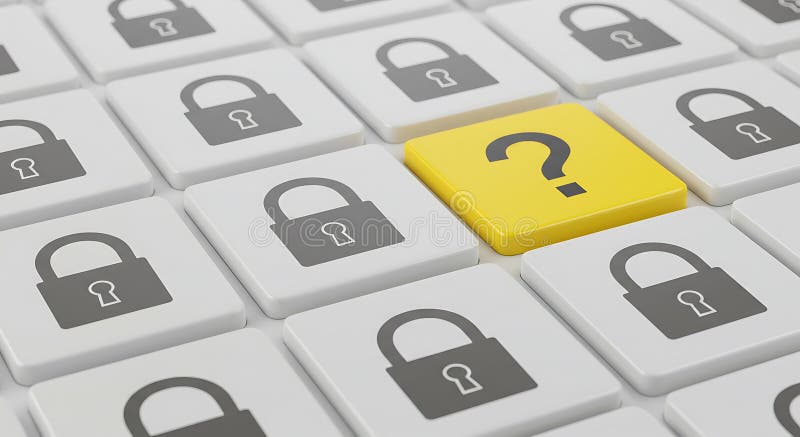 White Computer Keys Featuring Padlock Icons Fill the Image, Symbolizing ...