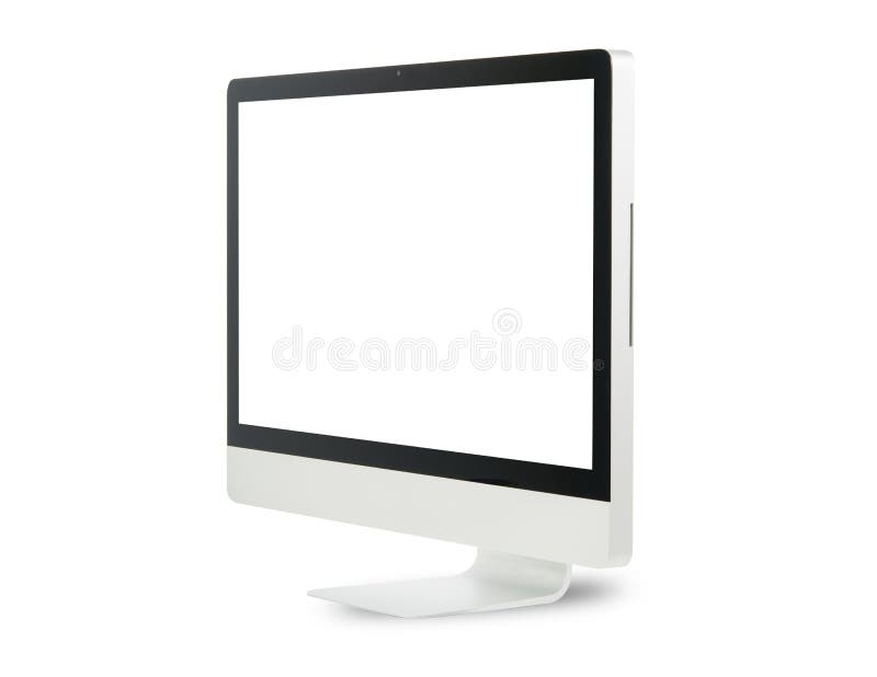White Computer Monitor Isolated Stock Image - Image of film, equipment ...