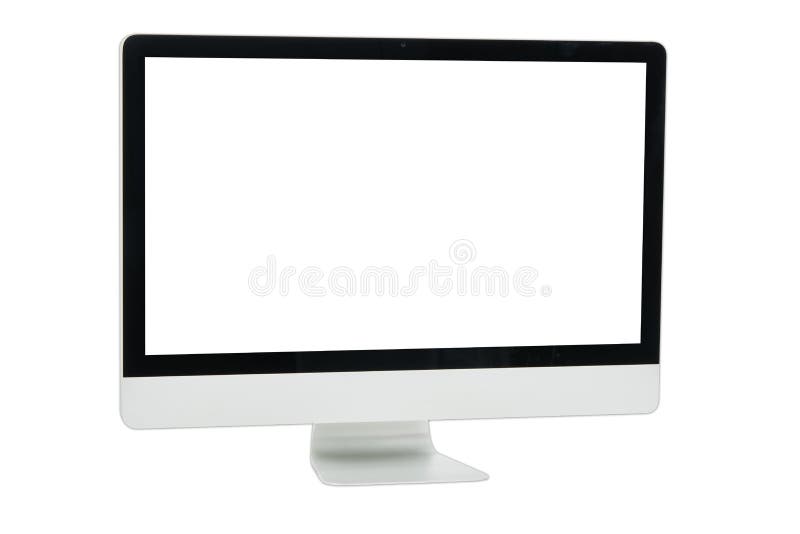 White Computer Monitor Isolated Stock Illustration - Illustration of ...