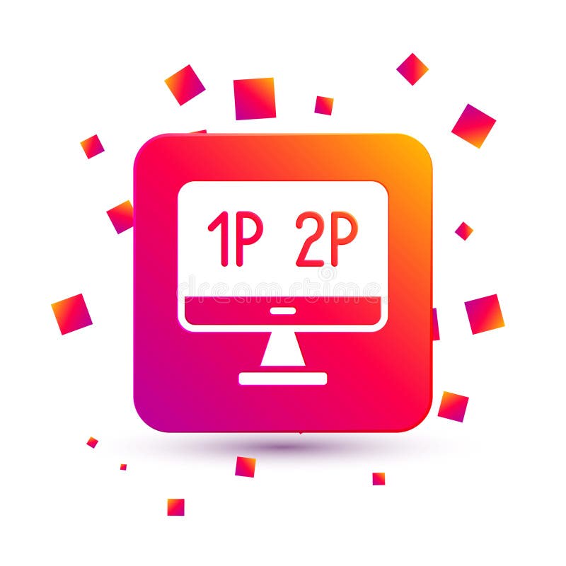 White Computer Monitor with 18 Plus Content Icon Isolated on White ...