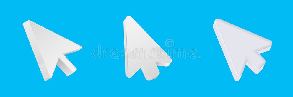 White Computer Mouse Arrows in Various Angles Stock Illustration ...