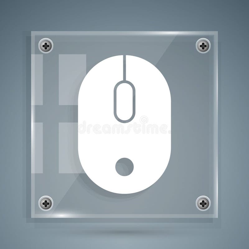 White Computer Mouse Icon Isolated on Grey Background. Optical with ...