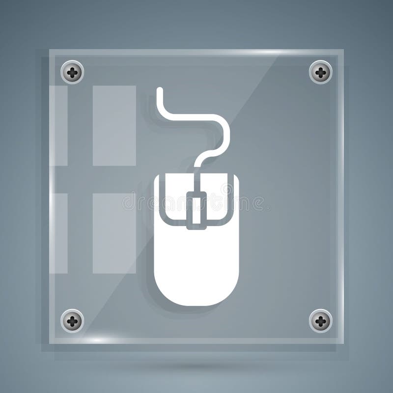 White Computer Mouse Icon Isolated on Grey Background. Optical with ...