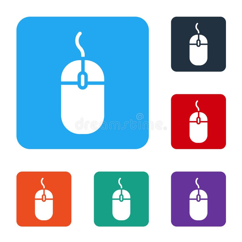 White Computer Mouse Icon Isolated on White Background. Optical with ...