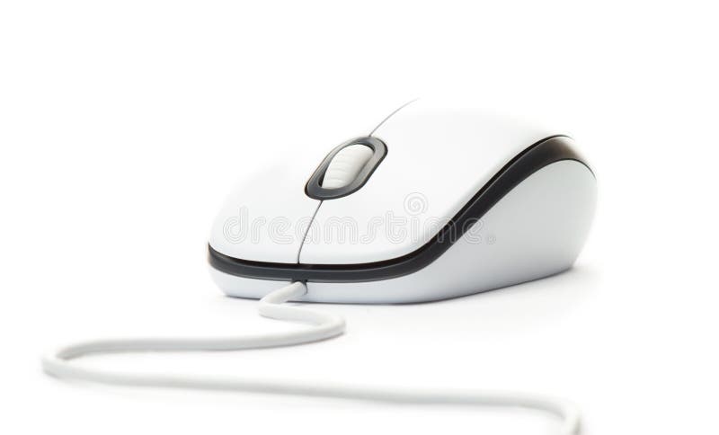 White Computer Mouse Isolated Stock Photo - Image of closeup, device ...