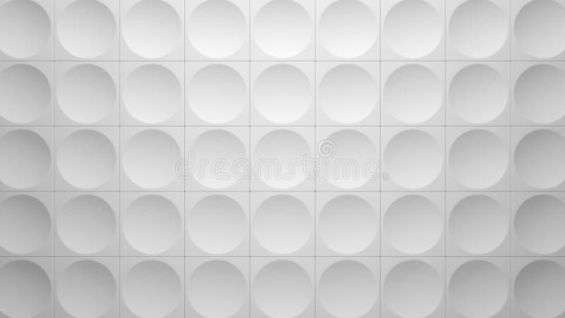 White Concave Hemisphere Tiled Background 3D Illustration Stock ...