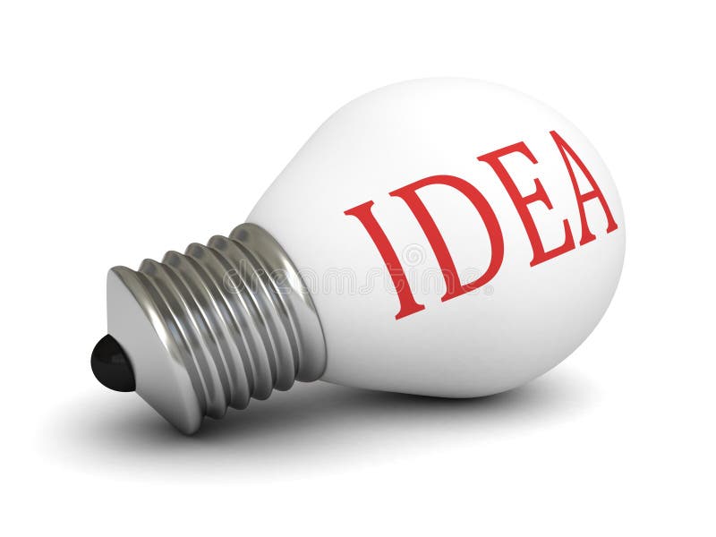 White Concept Idea Light Bulb Stock Illustration - Illustration of ...