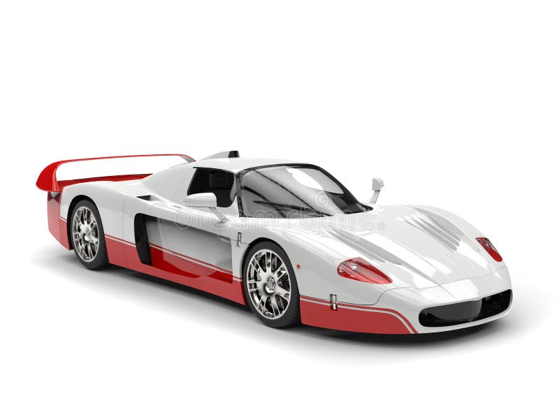 White Concept Super Car with Red Decals Stock Illustration ...