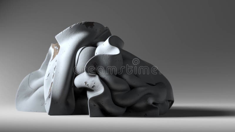 White Concrete Column Bending. Hard Object Becomes Soft. the Concept of ...