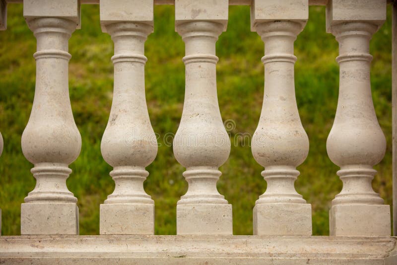White Concrete Columns on the Fence. Stock Photo - Image of baluster ...