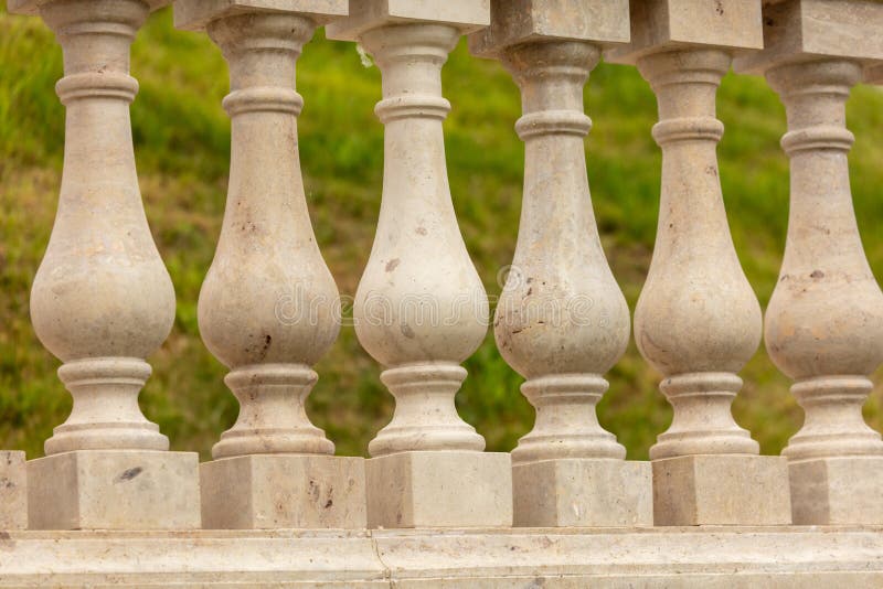 White Concrete Columns on the Fence. Stock Image - Image of ...