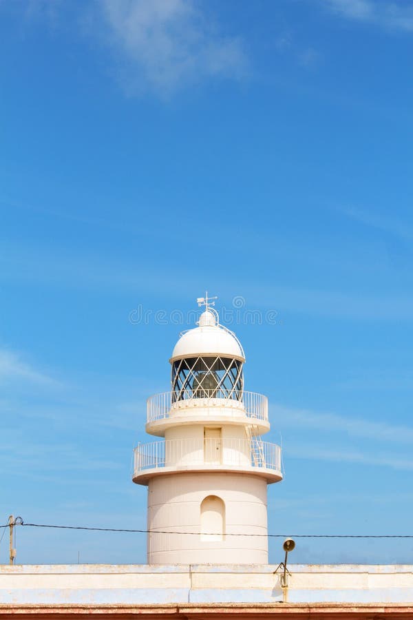 White Concrete Lighthouse stock photo. Image of tower - 115628440