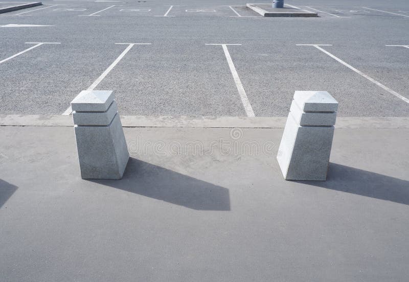 Road Columns White Markings Stock Photo - Image of warning, forest ...