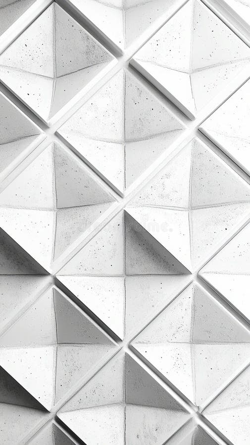 Close Up of a White Background Concrete Geometric Wall Displaying a ...