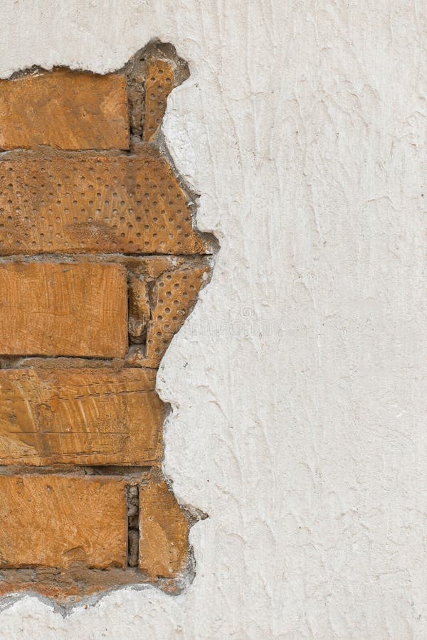 White Concrete Wall Paint Old Brown Brickwork Texture Object Detail ...