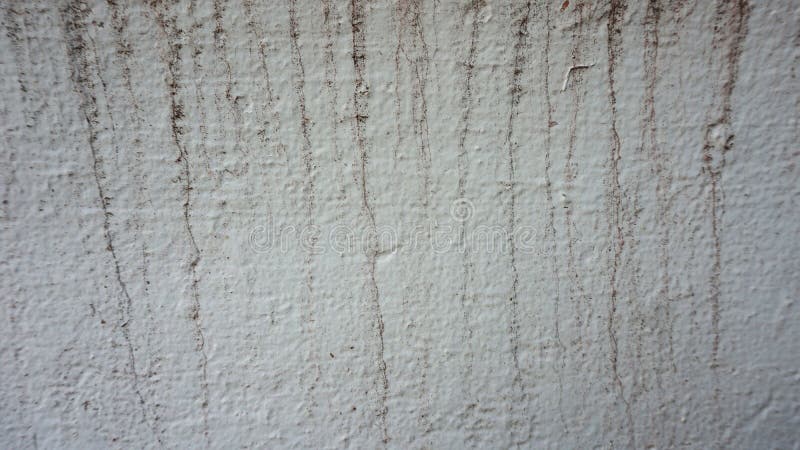 White Concrete Wall Surface with Dirty Rust Stains for Background or ...