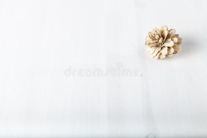 White Cone on a Light Wooden Table for New Year Composition Stock Image ...