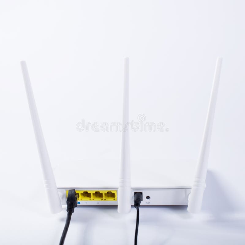 White Connected Router. WiFi Router on a White Background Stock Image ...