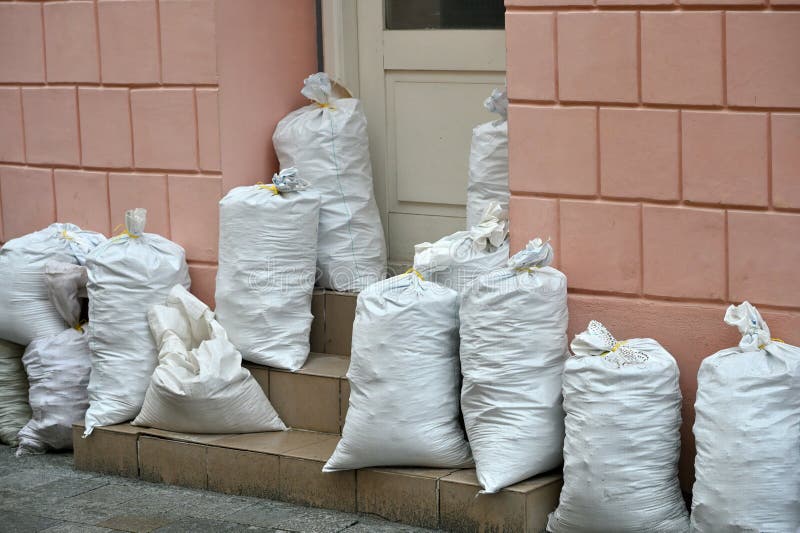 White Construction Sacks of Construction Waste Stock Image - Image of ...