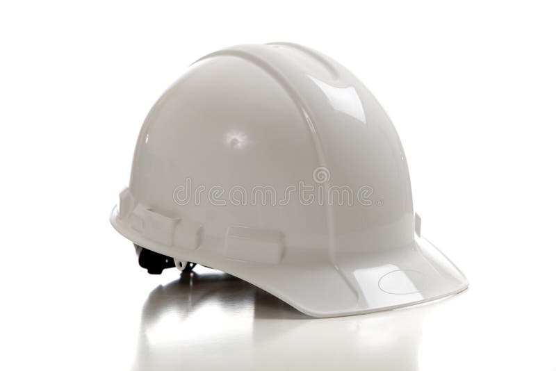 White Construction Workers Hard Hat on White Stock Photo - Image of ...