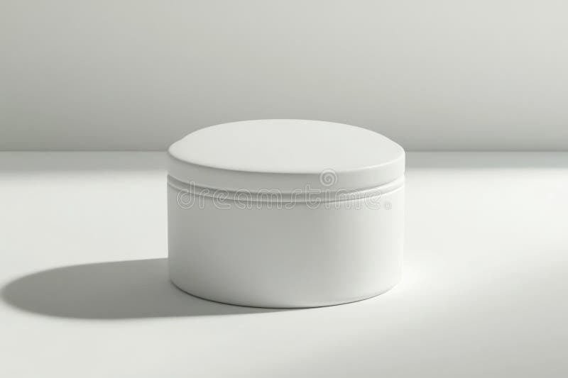 White Container Sits on a White Table Stock Image - Image of generated ...