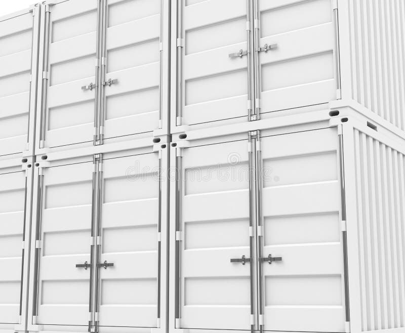 The white containers stock illustration. Illustration of maritime ...