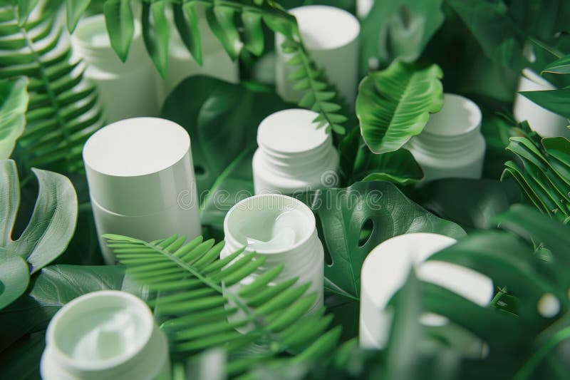 White Containers Piled High with Green Leaves, Perfect for Various Uses ...