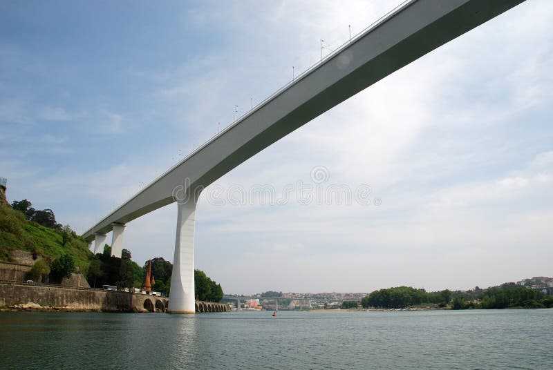 White contemporary bridge stock photo. Image of road - 12433122