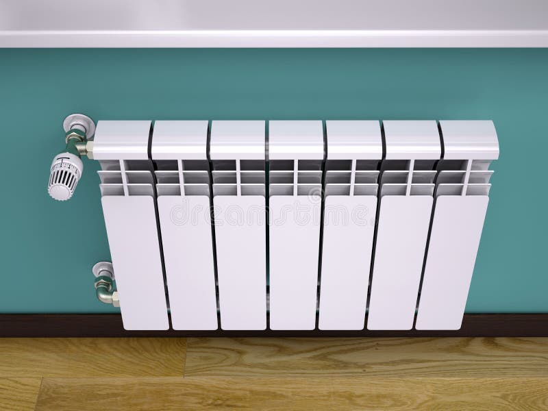 White Contemporary Heating Radiator Stock Illustration - Illustration ...