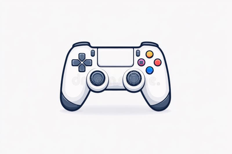 A White Controller with a Black and Blue Design Stock Photo - Image of ...