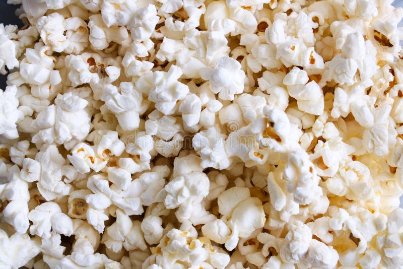 White Cooked Popcorn Closeup Bakground or Texture Stock Photo - Image ...