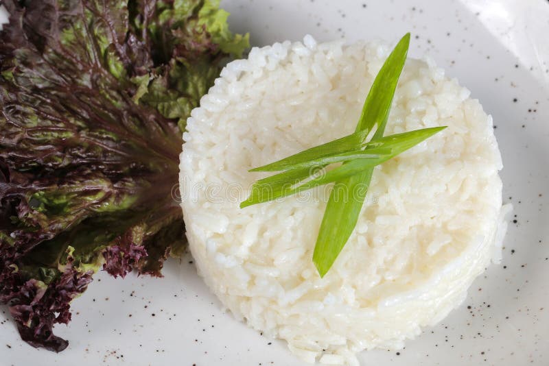 White cooked rice close-up stock photo. Image of organic - 164278036