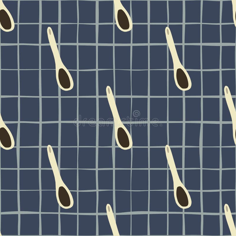 White Cooking Spoon Ornament Seamless Pattern. Kitchen Doodle Print on ...