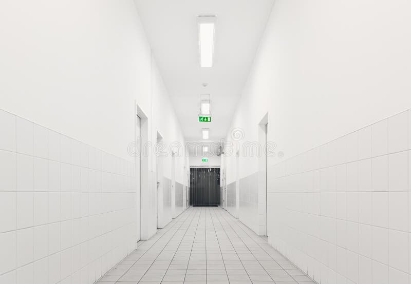 White, corridor stock photo. Image of tiles, employment - 47331408