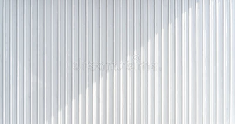 White Corrugated Metal Wall Texture with Casting Shadow. Horizontal ...