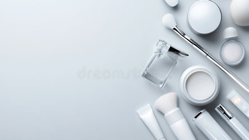 A White Cosmetics Products are Arranged on a Table, AI Stock Photo ...