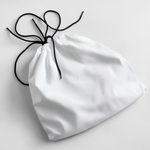 White Cotton Drawstring Bag Minimalist Packaging Gift Presentation ...